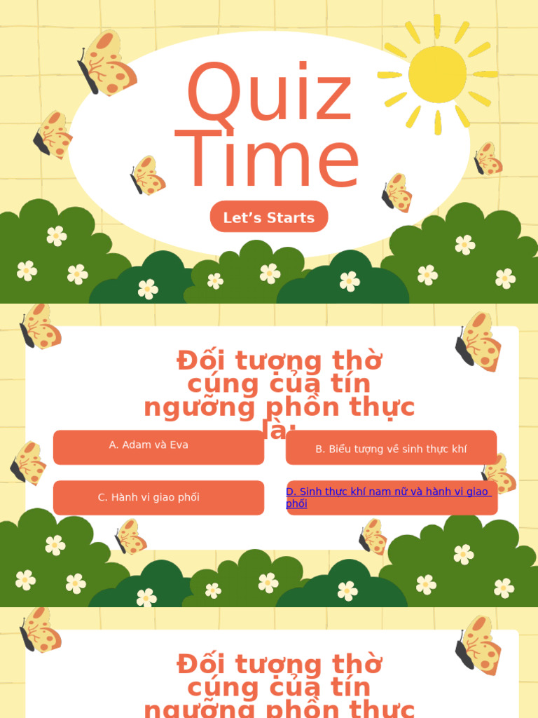 Green and Yellow Cute Illustrative Quiz Presentation | PDF