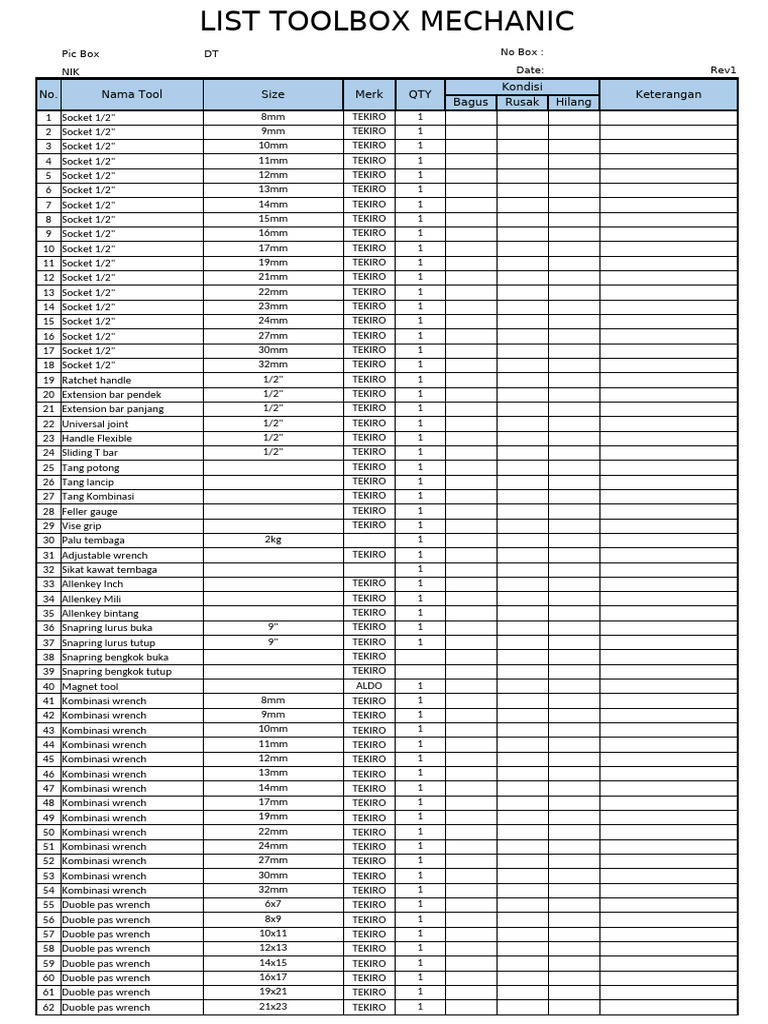 List Tool Box Update All Section | PDF | Electrical Connector