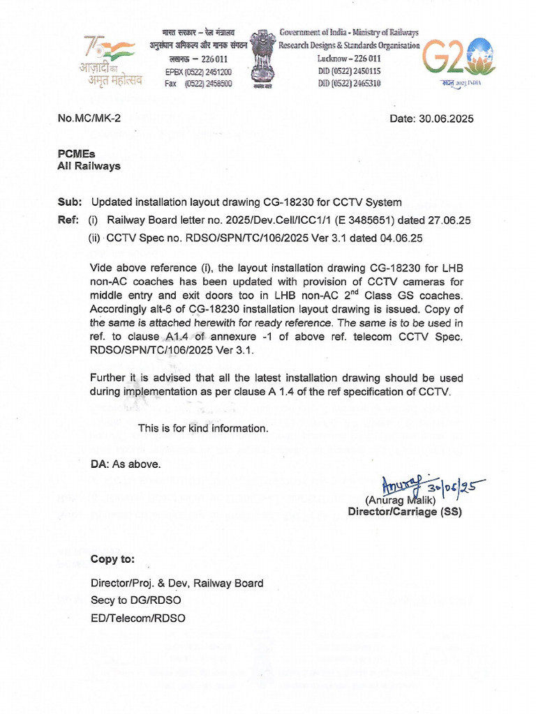 Letter - Updated Drawing CG - For CCTV System | PDF
