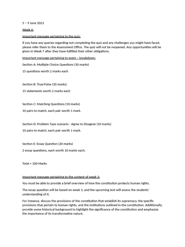 Week 4 Content Summary - For The STUDENTS | PDF | International Law ...