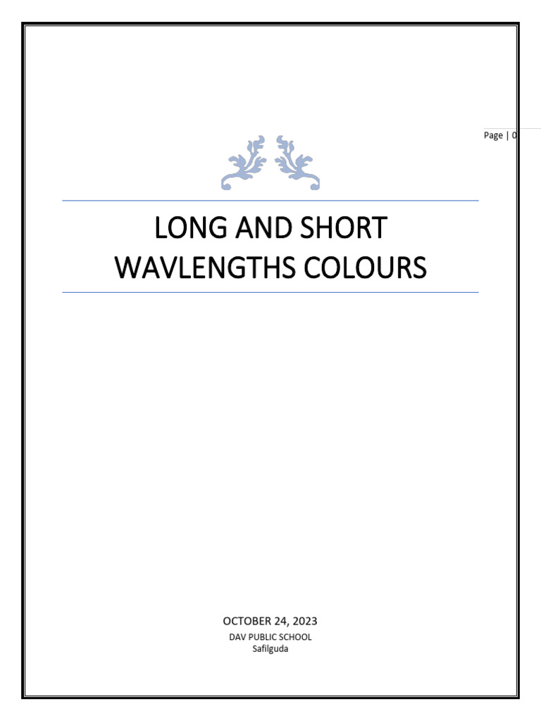 Long and Short Wavelength Colors Explained | PDF | Electromagnetic ...