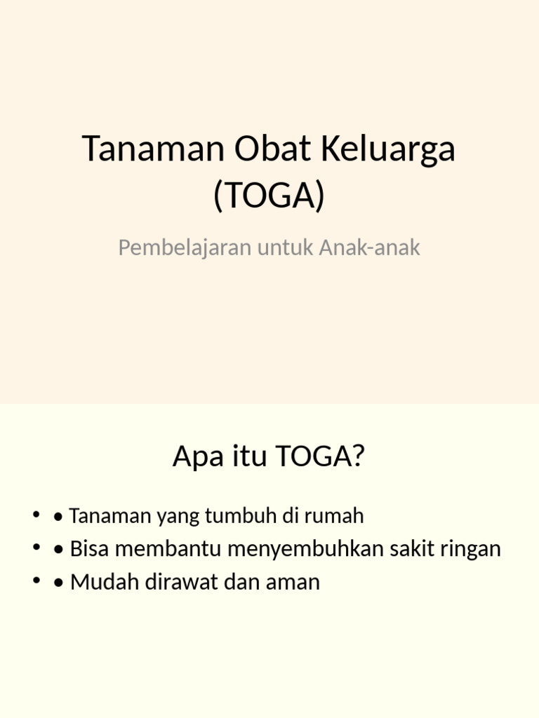 TOGA Anak Anak | PDF