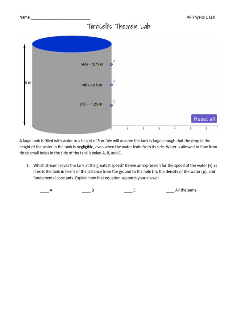 9 - Torricellis Theorem Lab | PDF