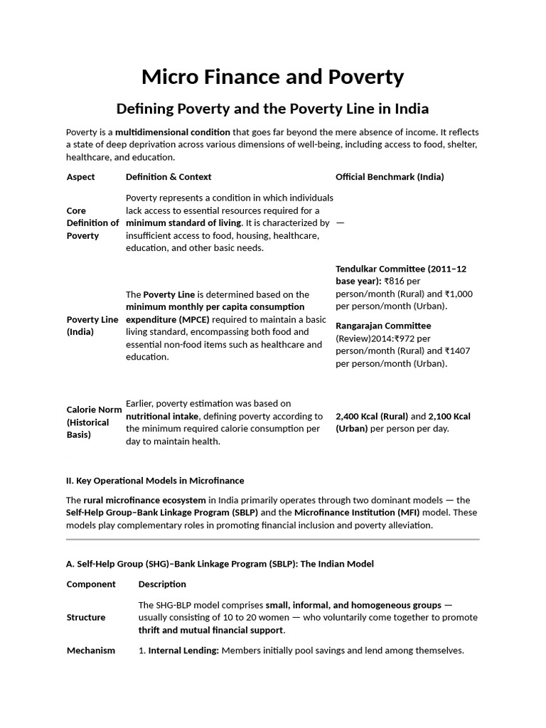 Micro Finance and Poverty | PDF | Microfinance | Microcredit