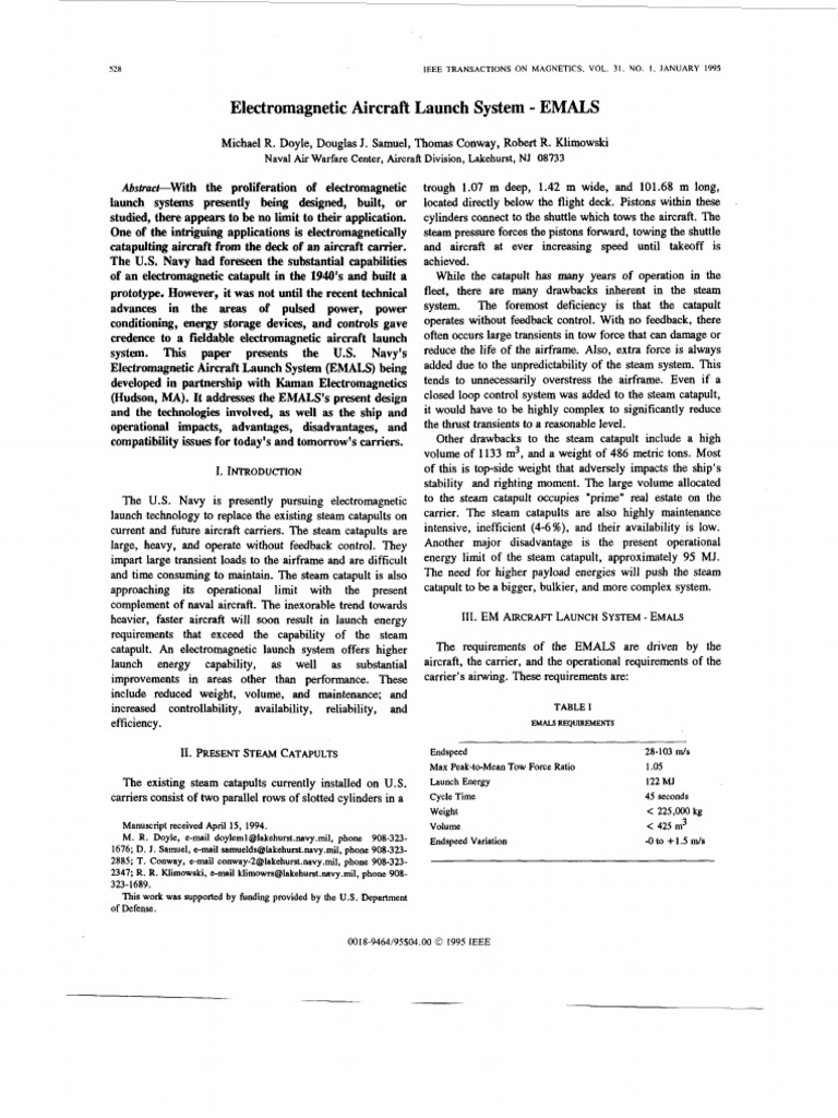 6 Electromagnetic - Aircraft - Launch - system-EMALS | PDF | Aviation ...