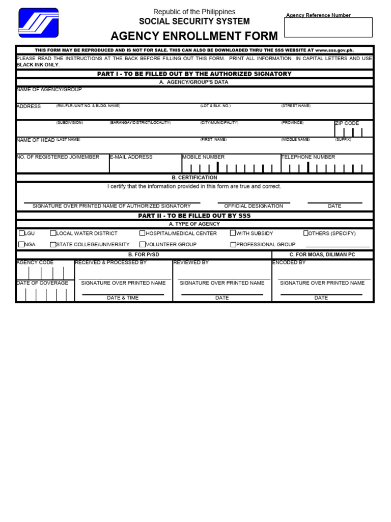 Agency Enrollment Form | PDF