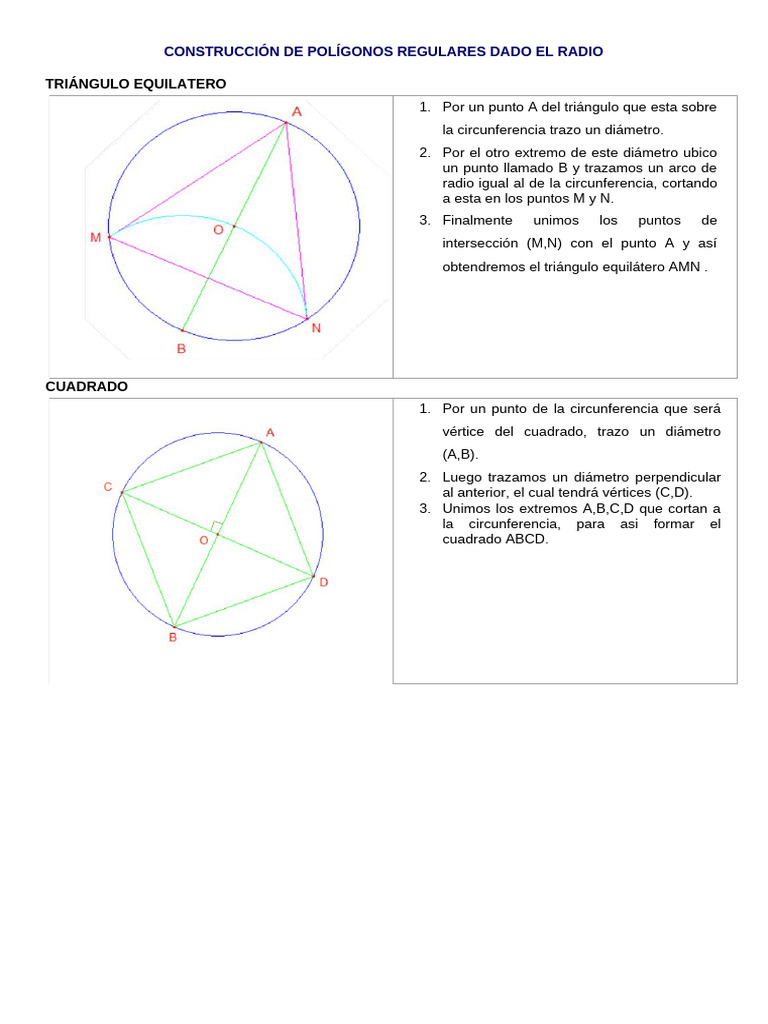Construcción de Polígonos Regulares | PDF | Triángulo | Geometría