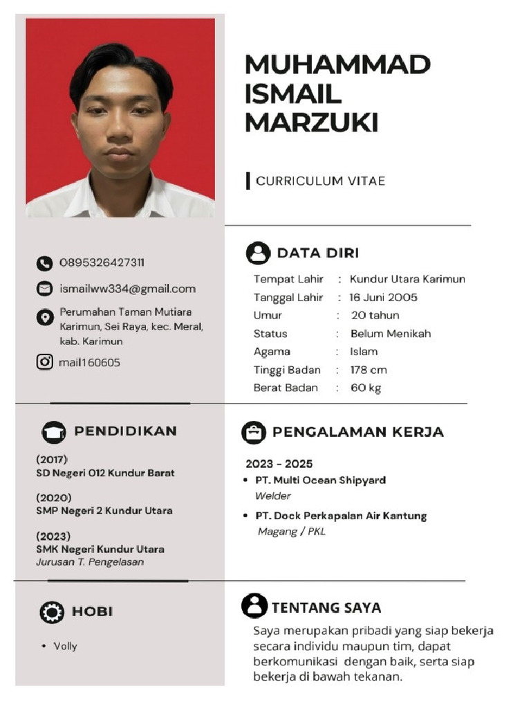 Curriculum Vitae Muhammad Ismail Marzuki - 20251014 - 182710 - 0000 | PDF