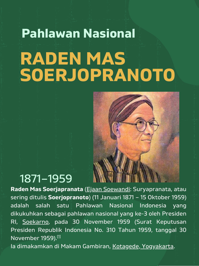Raden Mas Soerjopranoto: Pahlawan Nasional | PDF