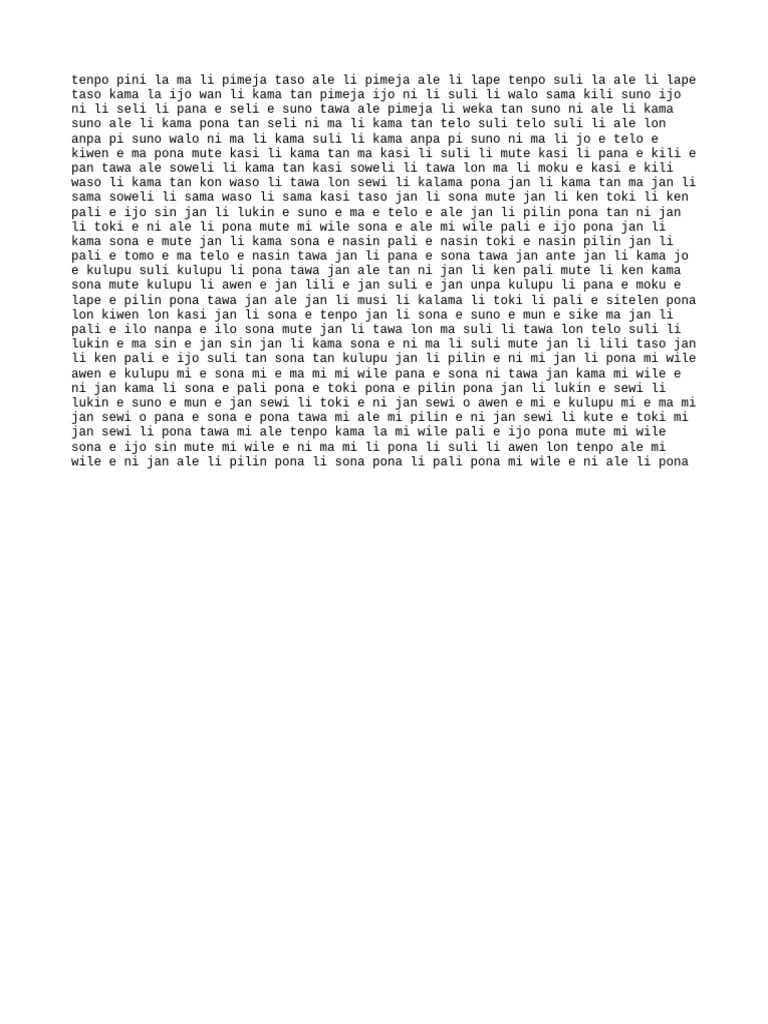 Toki Pona Text | PDF