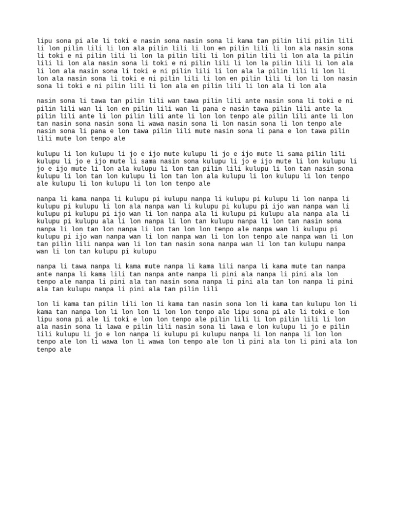 Toki Pona Principia Corpus 43k Words | PDF