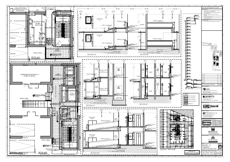 H - Basement1 - Lobby Plan & Sections | PDF
