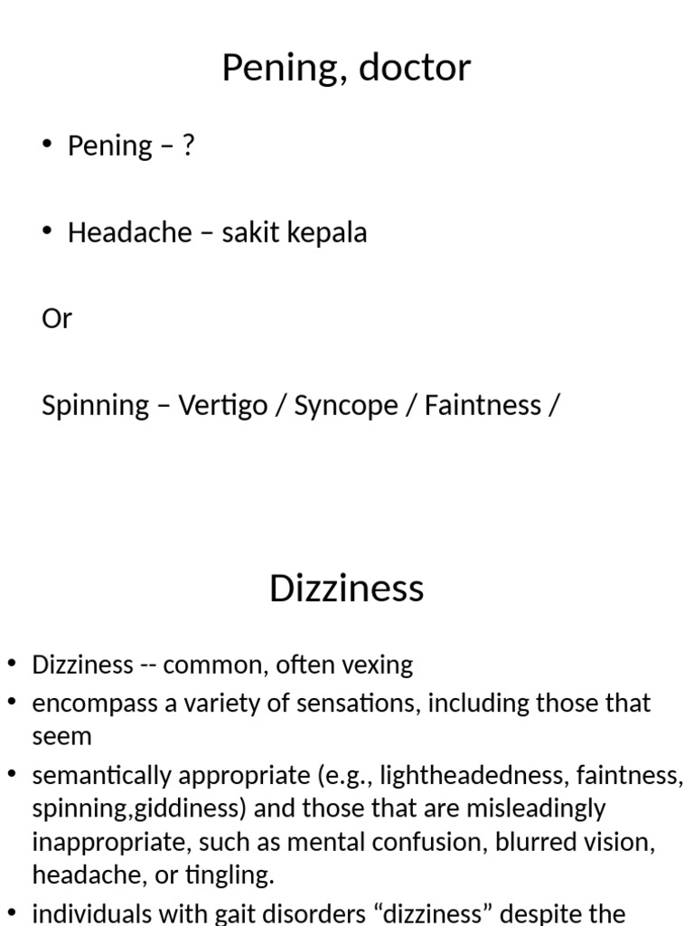 Understanding Dizziness and Syncope | PDF | Vertigo | Nervous System