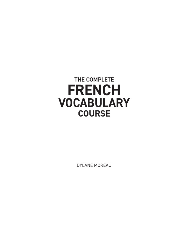 Cours Complet de Vocabulaire Français | PDF