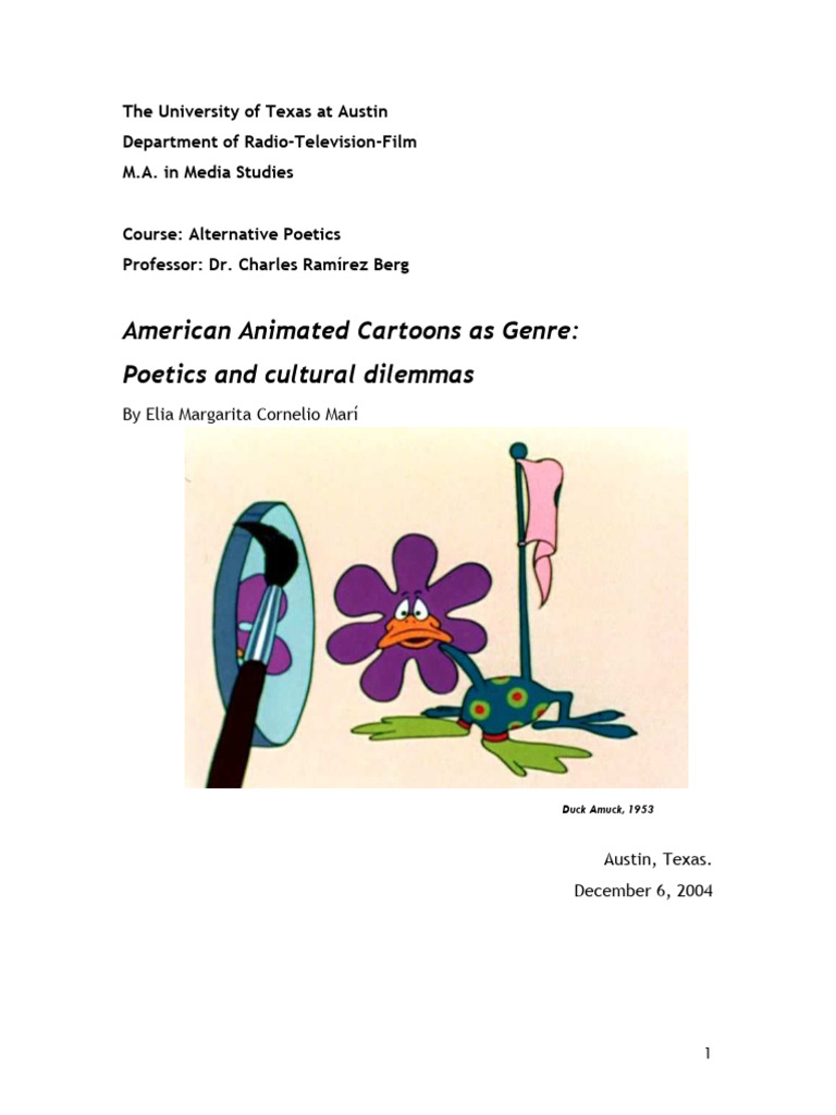 American Animated Cartoons Analysis | PDF | Animation