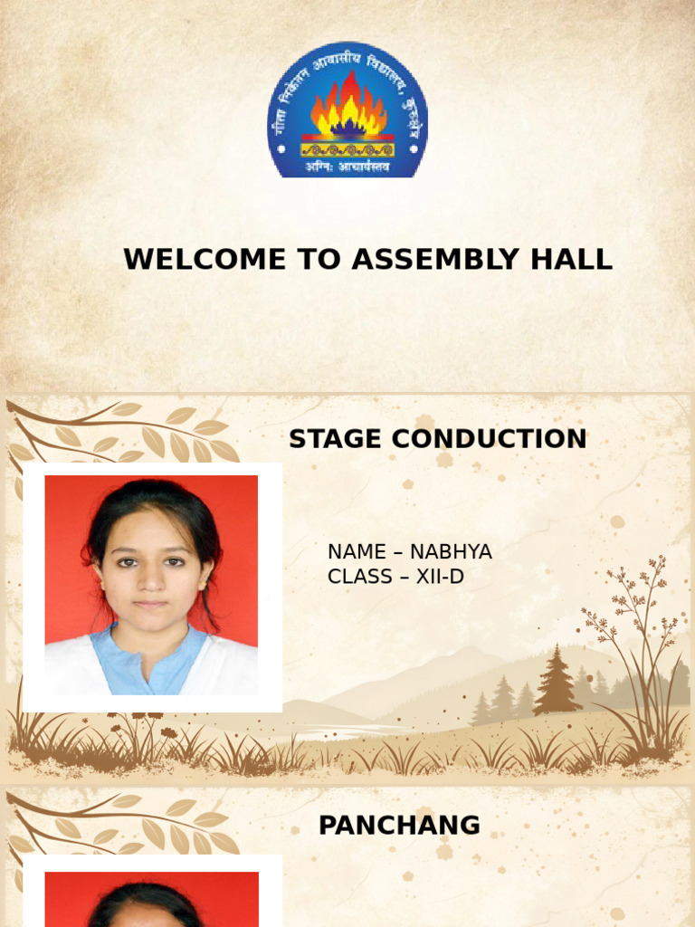 Assembly Hall Stage Conduction Guide | PDF