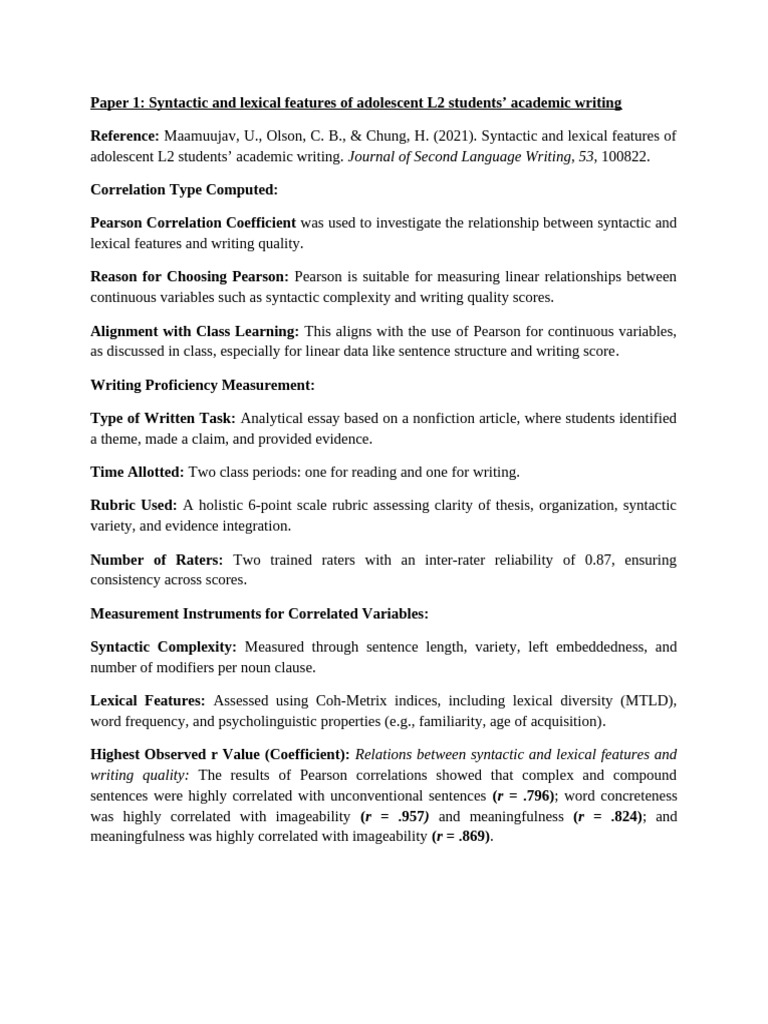 A #3 - Correlation in Quantitative Research | PDF | Second Language ...
