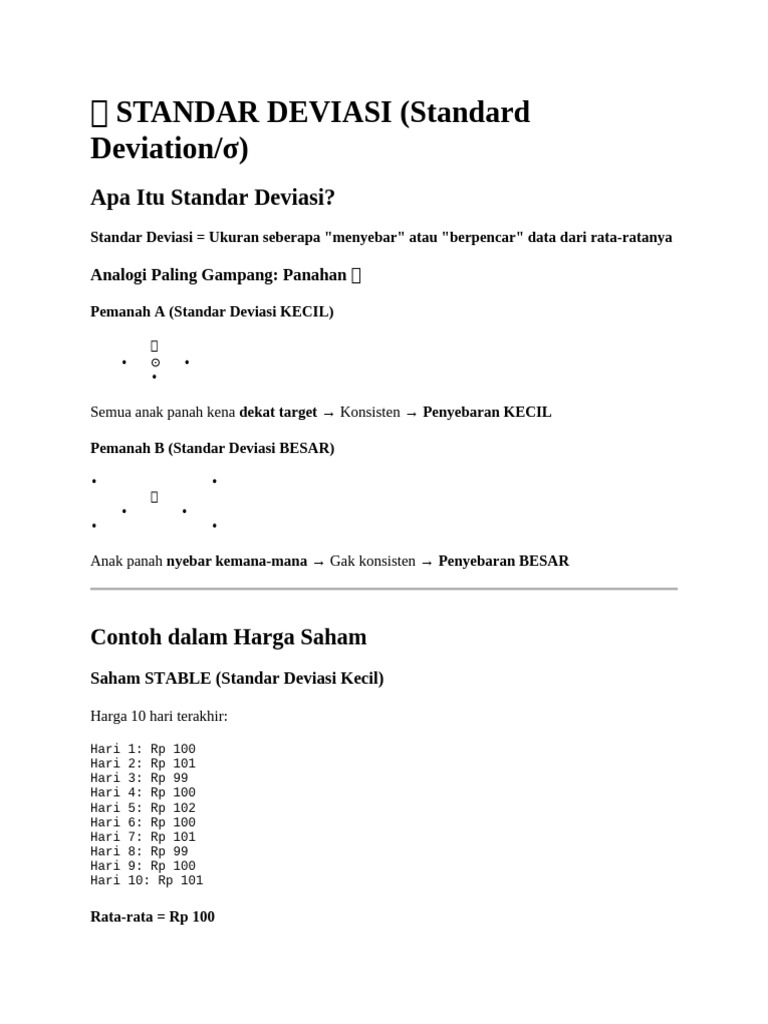 Memahami Standar Deviasi dan Basis Poin | PDF