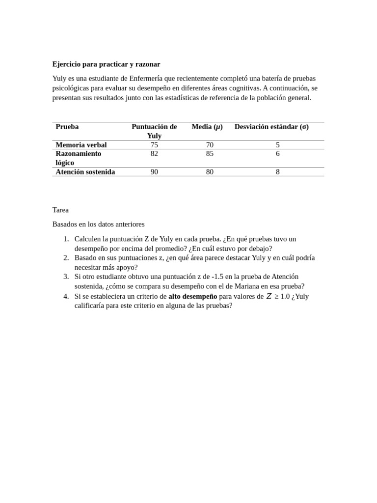 Ejercicio para Practicar y Razonar | PDF