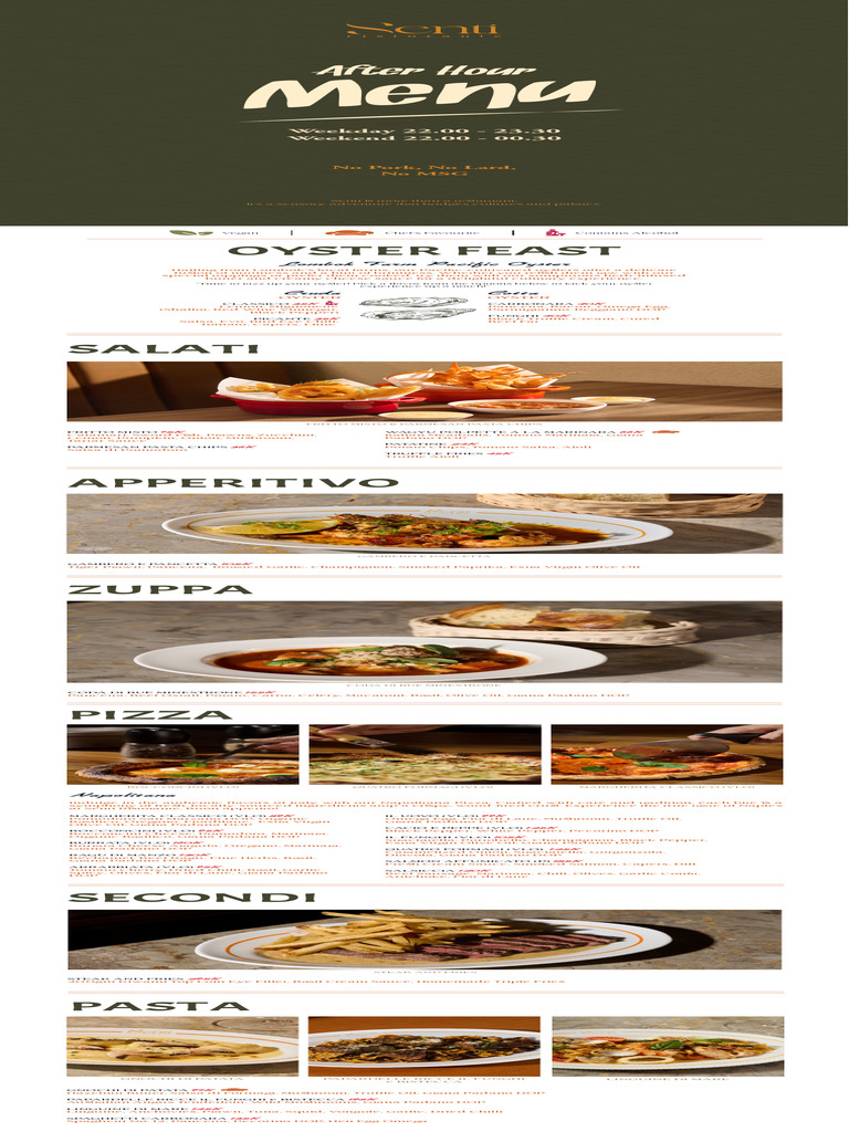 After Hour Menu 10 PM Onwards | PDF | Pizza | Foods