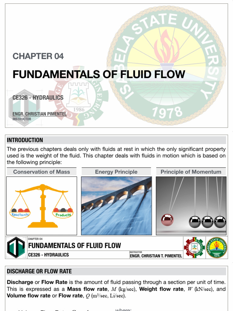 Chapter 04-Fundamentals of Fluid Flow | PDF | Reynolds Number | Turbulence