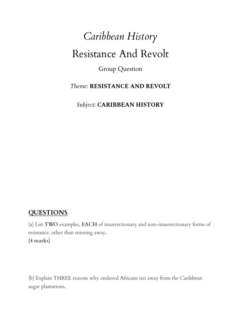 Group Question Resistance and Revolt | PDF
