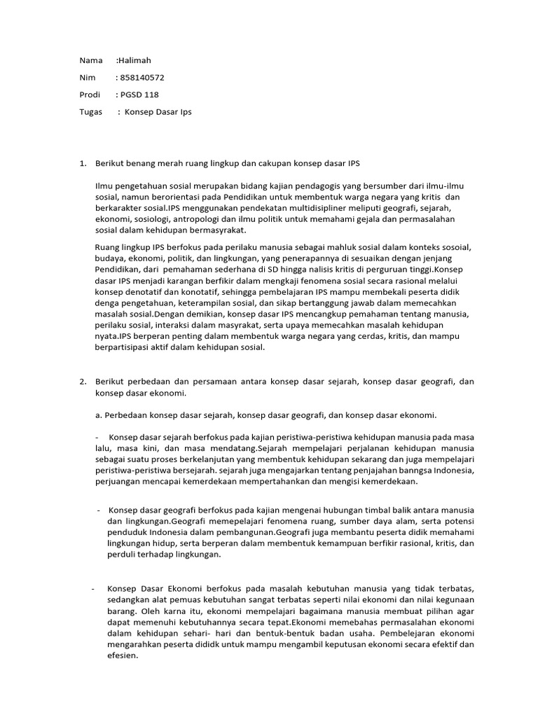 Konsep Dasar IPS dan Penerapannya | PDF