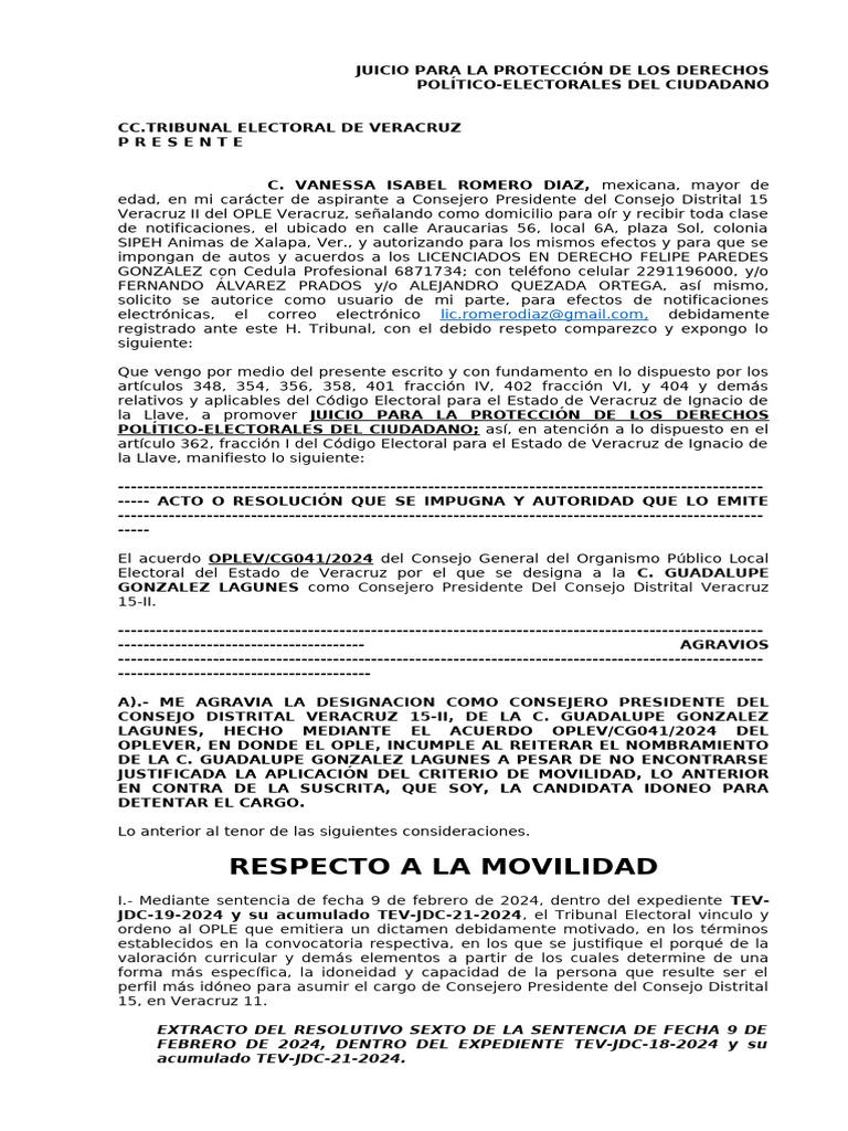 Juicio Proteccion Derechos Politicos Electorales Ciudadanos Vane Round ...