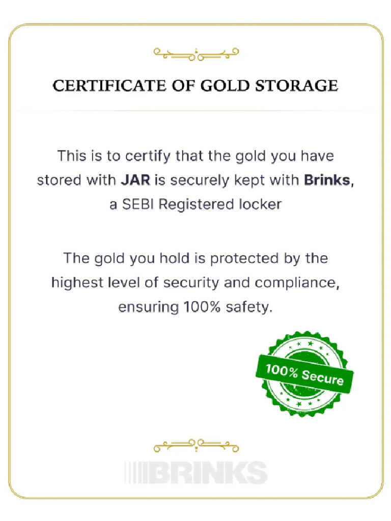 Storage Certificate | PDF