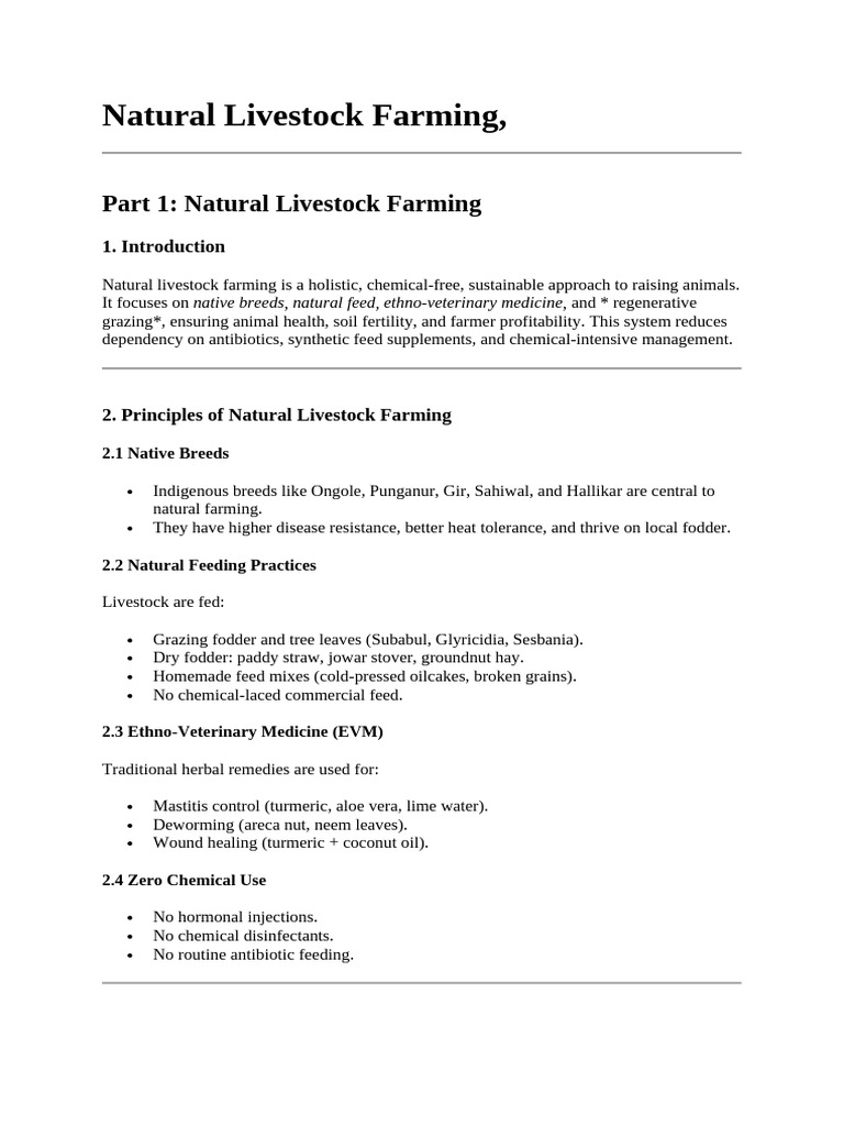 Sustainable Natural Livestock Farming Guide | PDF | Agriculture | Manure