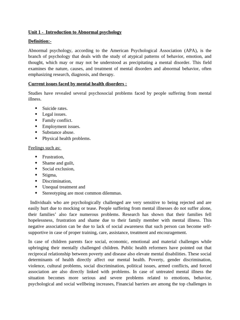 Abnormal Psychology | PDF | Diagnostic And Statistical Manual Of Mental Disorders | Mental Disorder