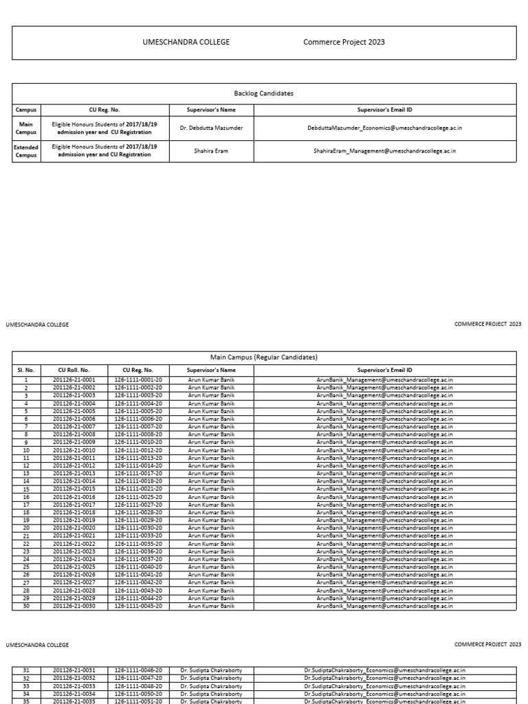 Project Allotment List 2023 | PDF