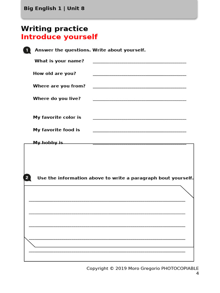 BE1 Self Introduction Practice | PDF