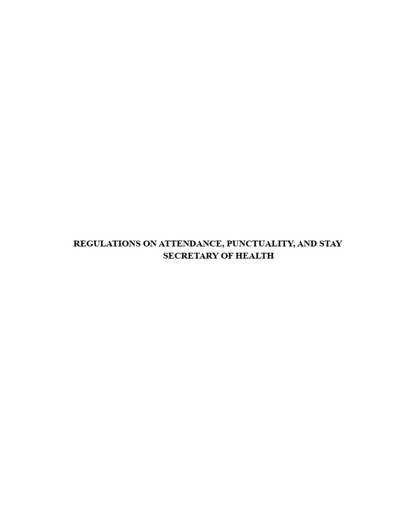 Attendance and Punctuality Regulations | PDF | Incentive | Decentralization