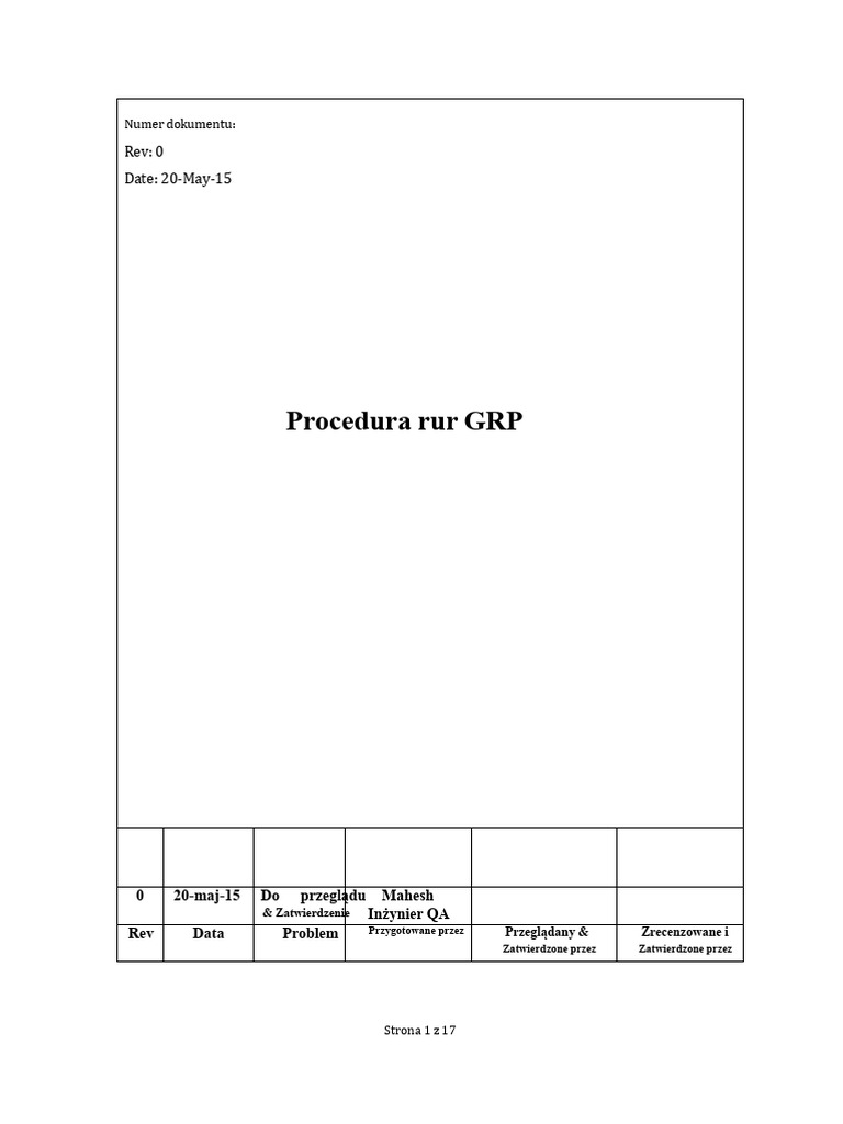 Wytwarzanie Rur GRE PDF | PDF