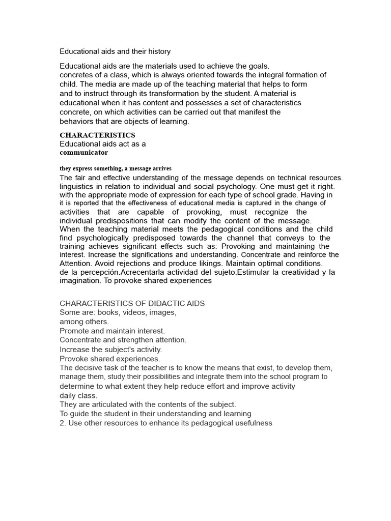 Educational Aids and Their History | PDF