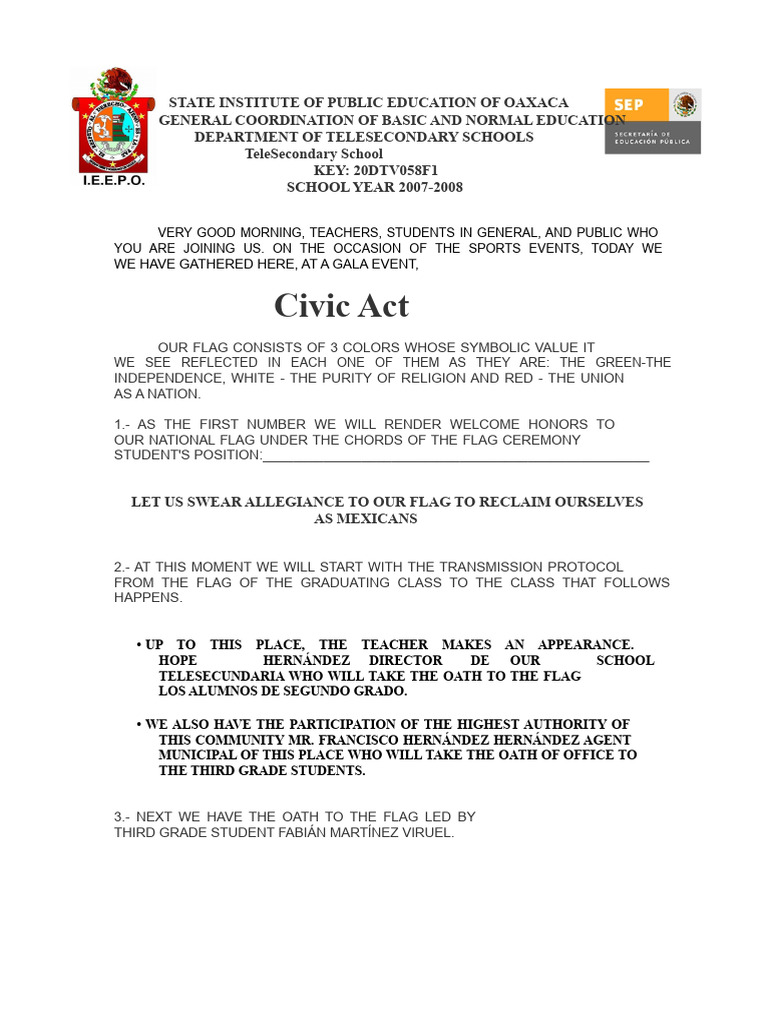 Civic Act | PDF | National Symbols
