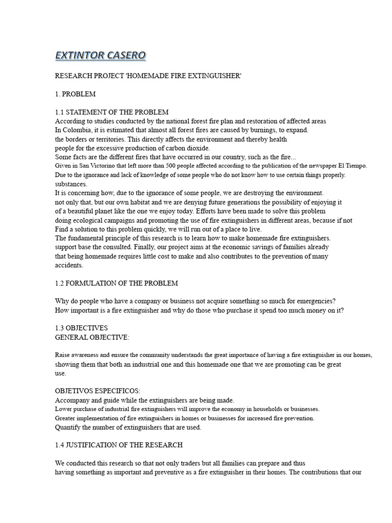 Homemade Fire Extinguisher | PDF | Combustion | Fires