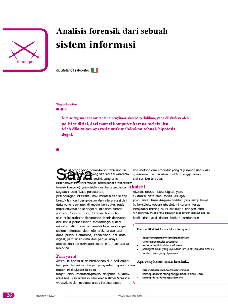 Analisis Forensik Sistem Informasi | PDF