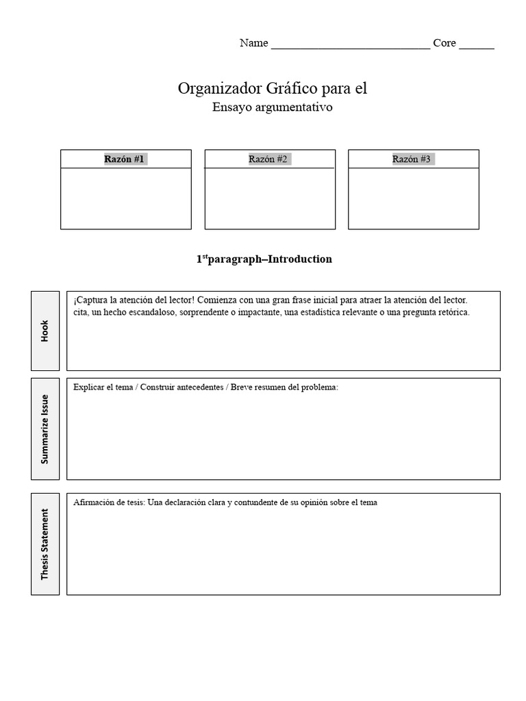 Organizador Gráfico para Ensayo Argumentativo | PDF | Ensayos