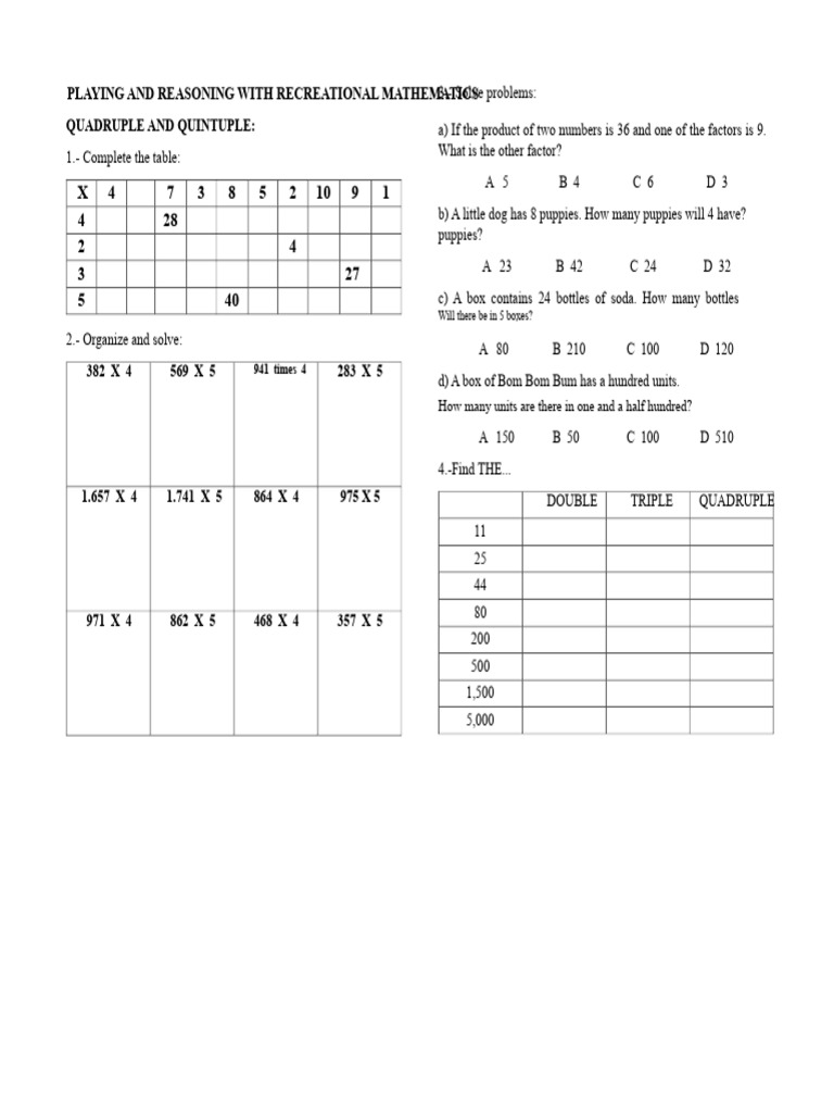 Recreational Math Problem Solving | PDF | Mathematics