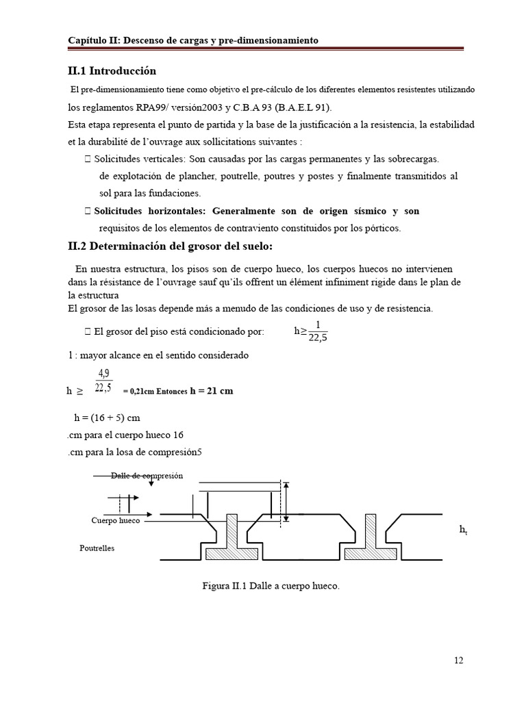 II.1 Introducción: Capítulo II: Descenso de Cargas y Pre-Dimensionamiento | PDF | Elementos ...