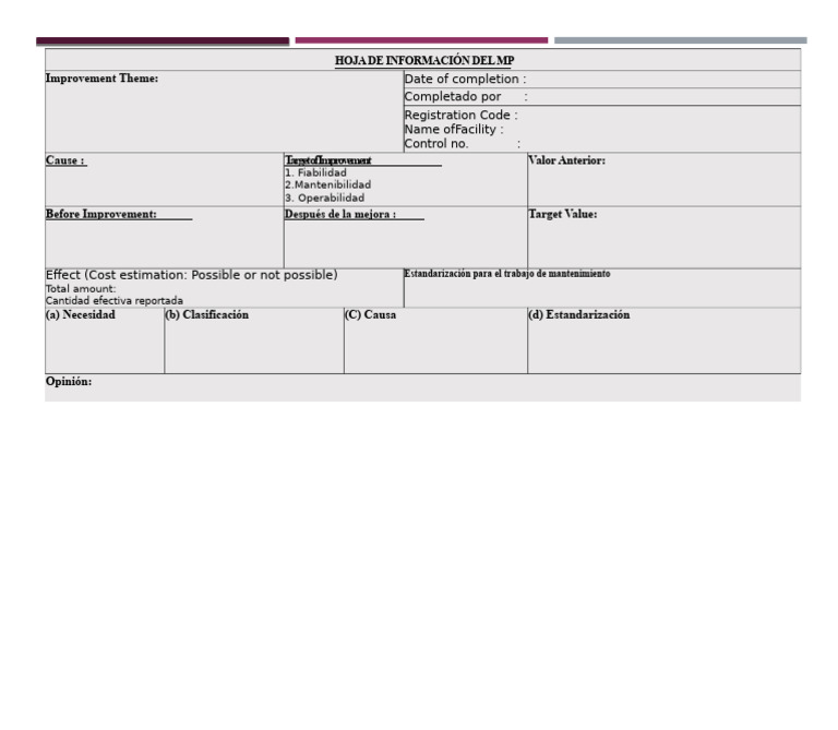 Formato en blanco de hoja MP | PDF