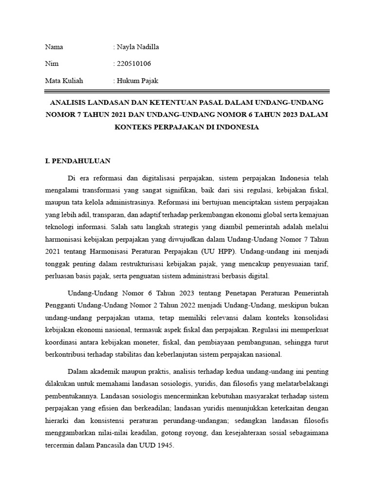 Nayla Nadilla Hukum Pajak-1 | PDF