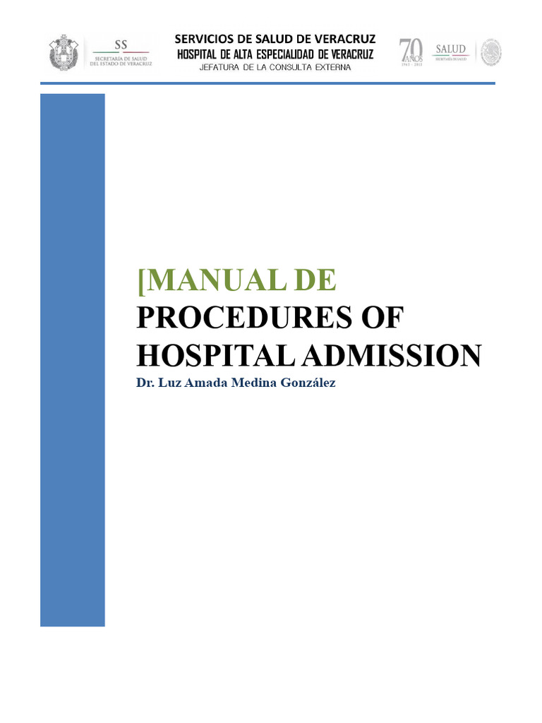 Hospital Admission Procedures Manual | PDF | Hospital | Patient