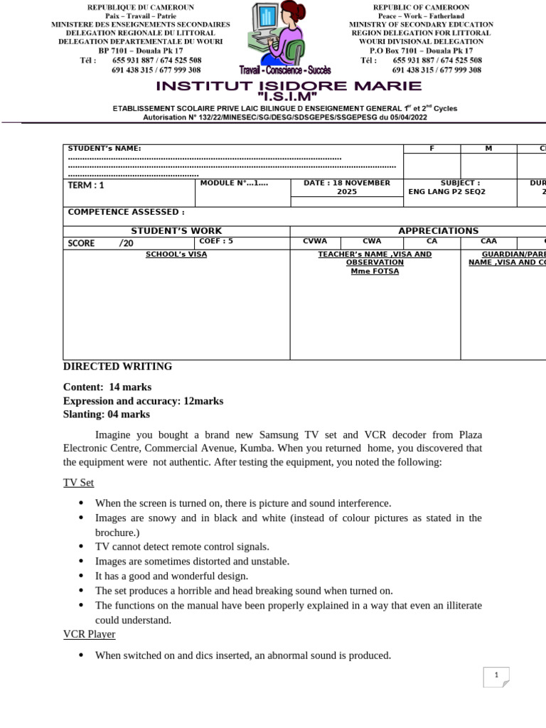 ENG LANG P2 SEQ 2 | PDF