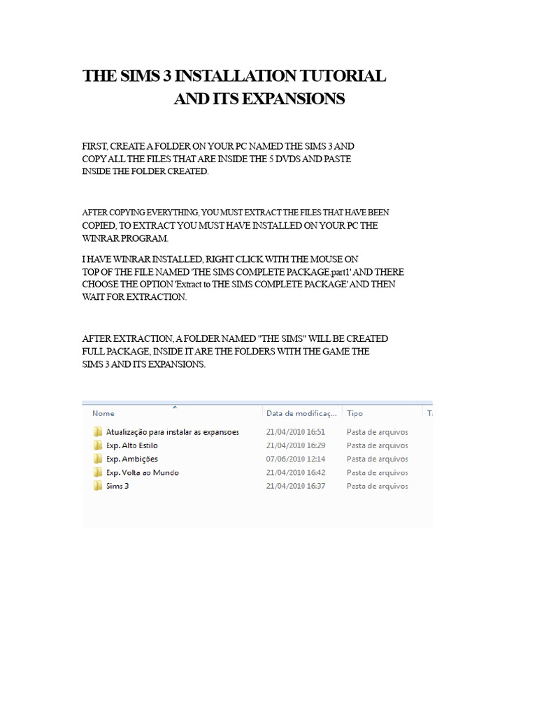 Installation Tutorial For The Sims 3 and Its Expansions | PDF ...