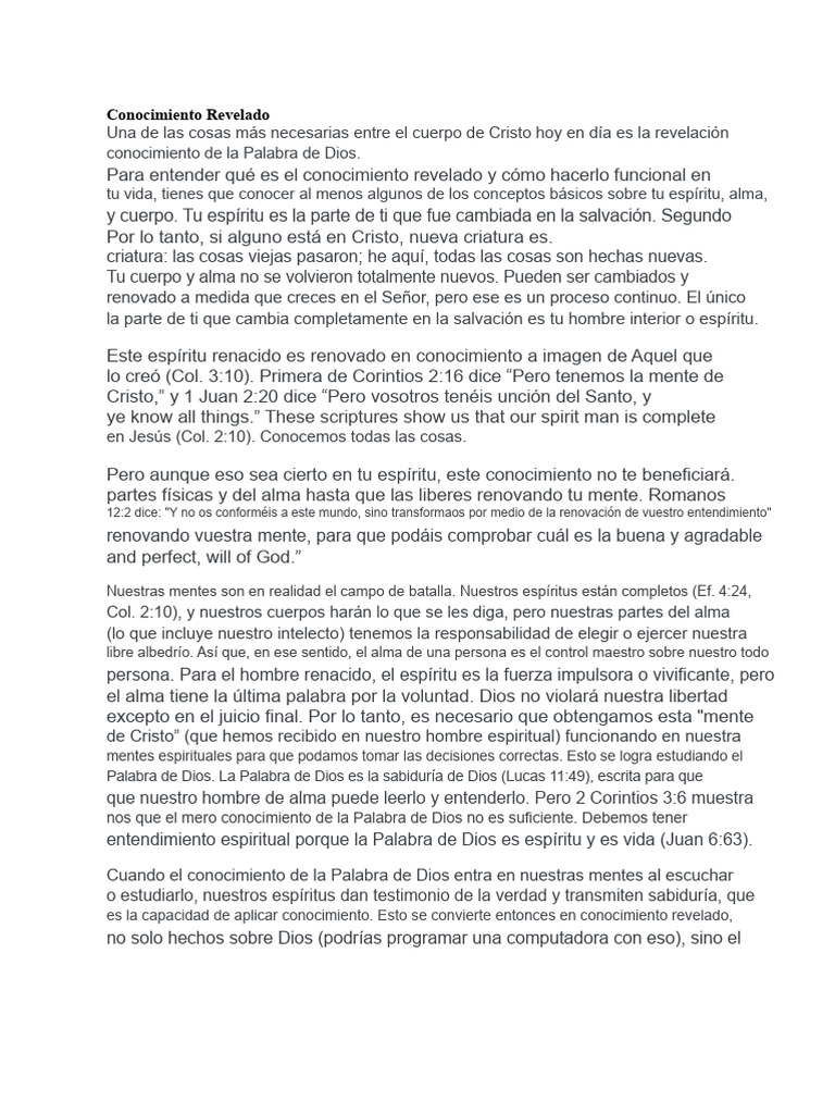Conocimiento de Revelación ANDREW WOMMACK | PDF | Cristo (título) | Dios