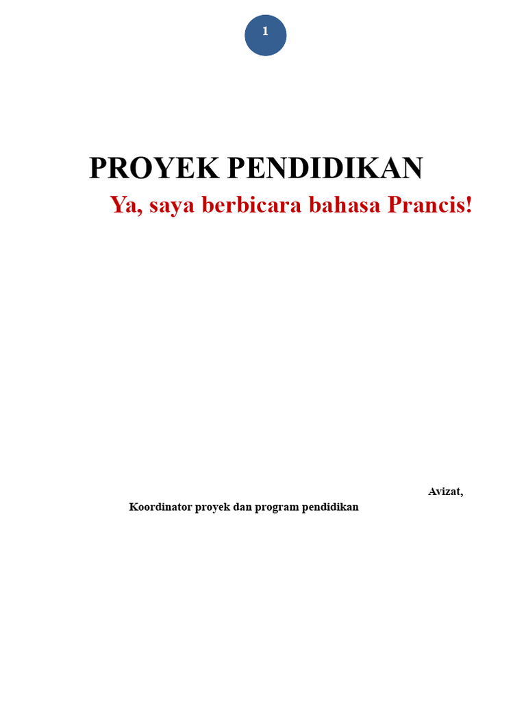 PROYEK EDUKATIF Oui Je Parle Francais | PDF
