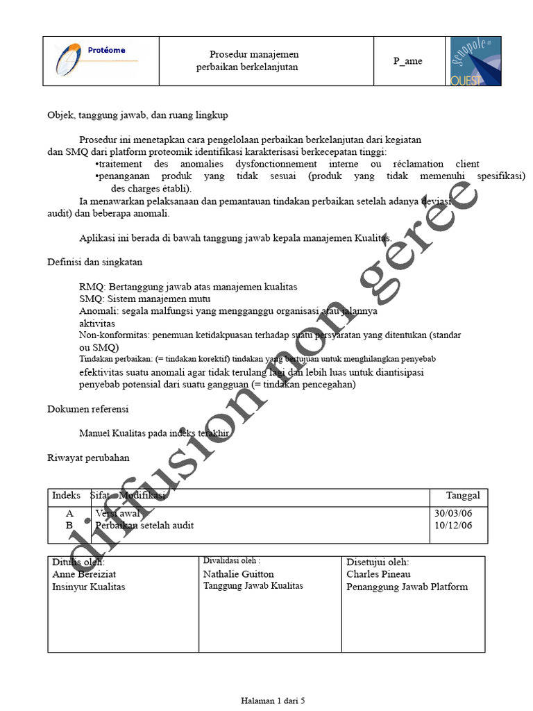 Prosedur Perbaikan Berkelanjutan SMQ | PDF